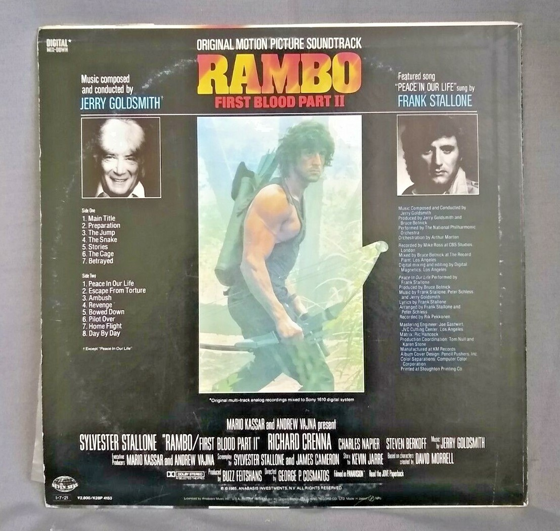 Rambo First Blood Original Movie Soundtrack Vinyl Record Album LP 1982 ...