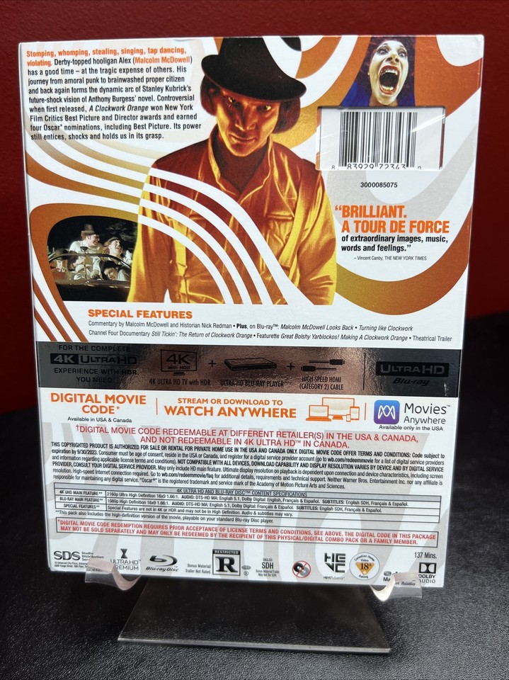 A Clockwork Orange (4K UHD+Blu-ray+Digital+***MINT***Slipcover) Factory ...