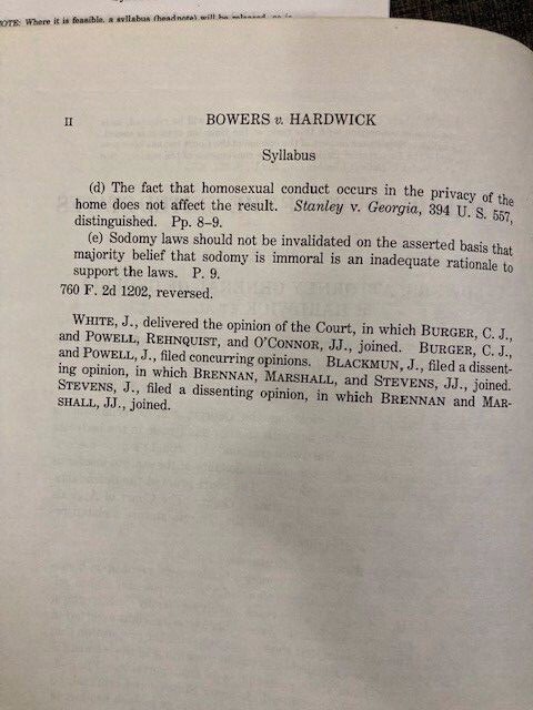 Bowers V Hardwick Book