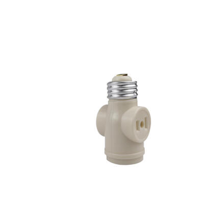 Keyless Socket Adapter with 2 Outlet, 660 W, 125 V, Medium Base, 1 Pack ...