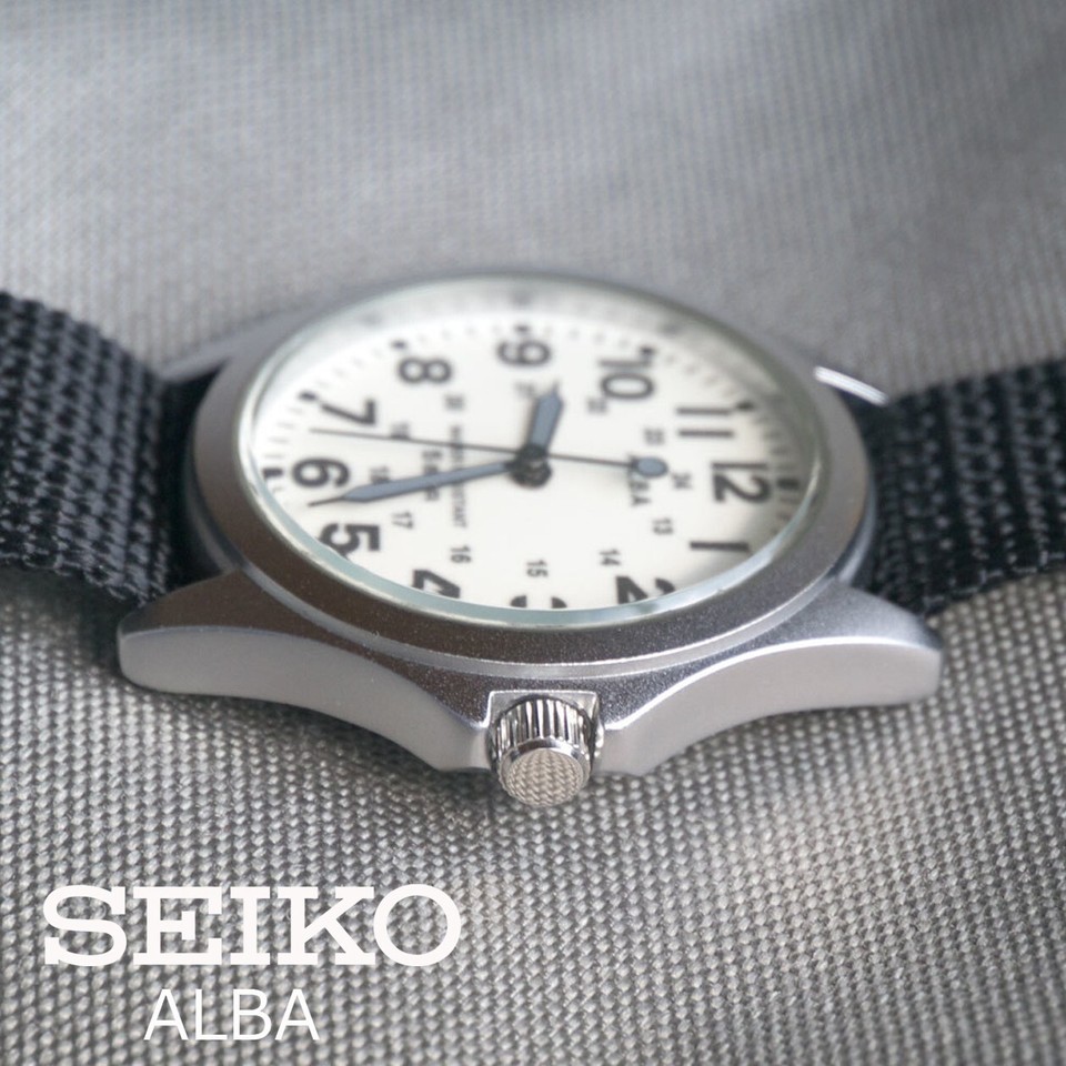 SEIKO ALBA Full Luminous Dial Field Watch AQPK401 Japanese Domestic ...