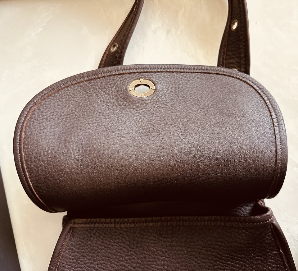 COACH VINTAGE BERKELEY 90'S MAHOGANY SUEDE & LEATHER SADDLE BAG 9014 ...