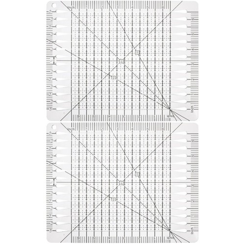 2 Pack Cutting Ruler Quilting Square Sewing Rulers for Tool Clothing | eBay