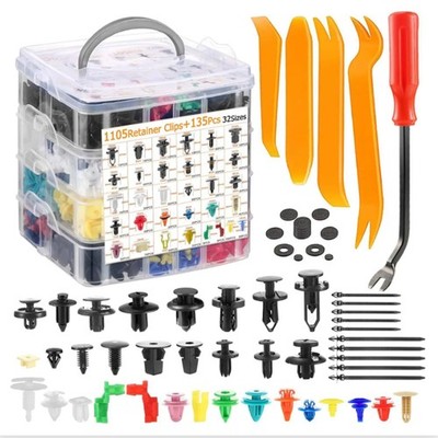 1240x Car Body Trim Clips Plastic Push Pin Rivet Screw Panel Fasteners ...