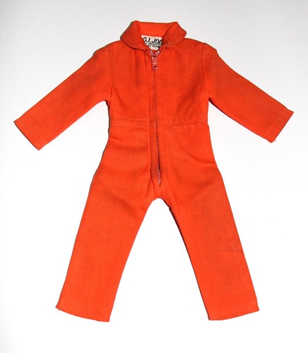 GI JOE - VINTAGE FANTASTIC FREEFALL ORANGE JUMPSUIT w/RARE RED ZIPPER ...