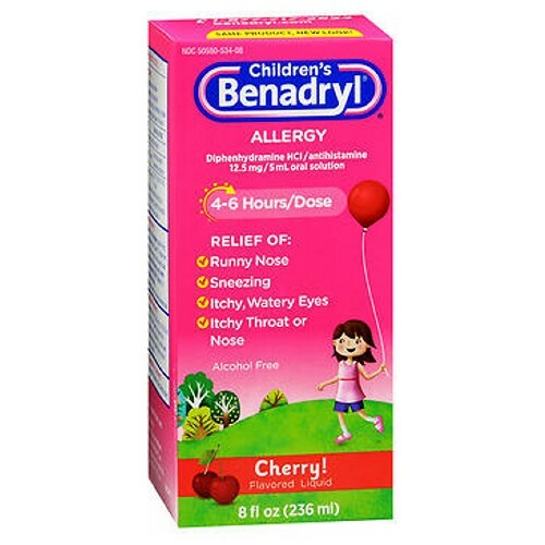 Benadryl Childrens Allergy Liquid Cherry 8 oz By Benadryl | eBay