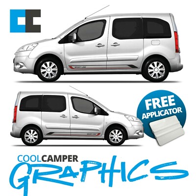 CITROEN BERLINGO PEUGEOT PARTNER SIDE SPORT LINE STRIPE GRAPHICS DECALS ...