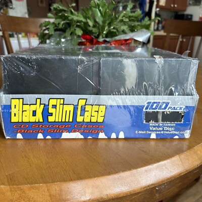 100 Pack Black Slim CD DVD Jewel Storage Disc Cases Sealed | eBay