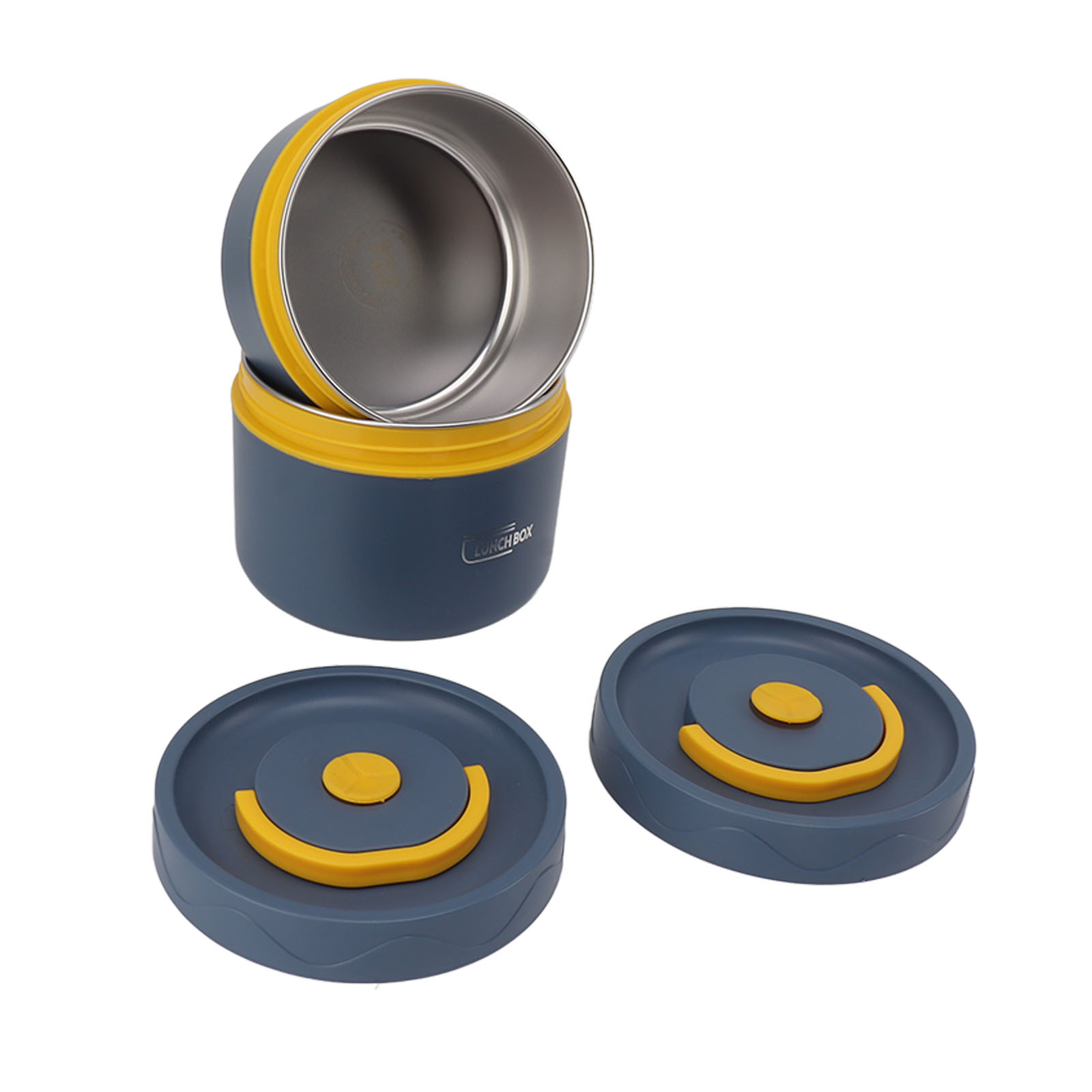 (11)Bento Box Recessed Handle Safe Leakage Proof Lunch Container Round ...