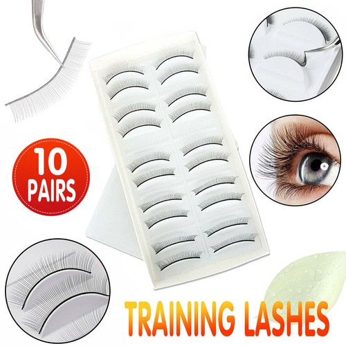 10 Pairs Self-Adhesive Training False Eyelash Extensions Practice Lashes Strip | eBay Australia
