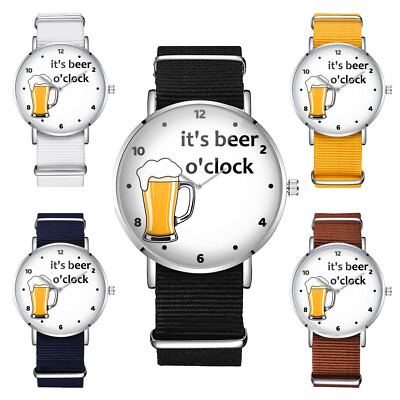 Funny It's beer o'clock Wristwatch Men Women Nylon Watch Christmas ...