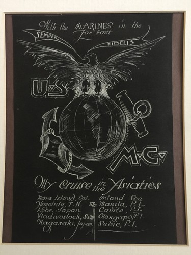 vintage rare USMC Marine Corps 1920s 30s EGA drawing deployment ...