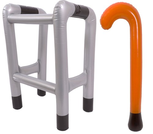 Inflatable Zimmer Frame And Or Walking Stick Novelty Present Birthday ...