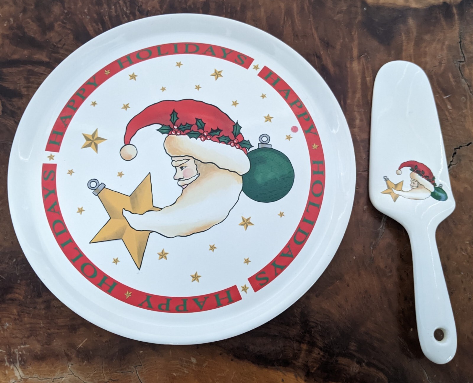 Signature Housewares Inc. Santa Cake Plate And Ceramic Server 11 ...