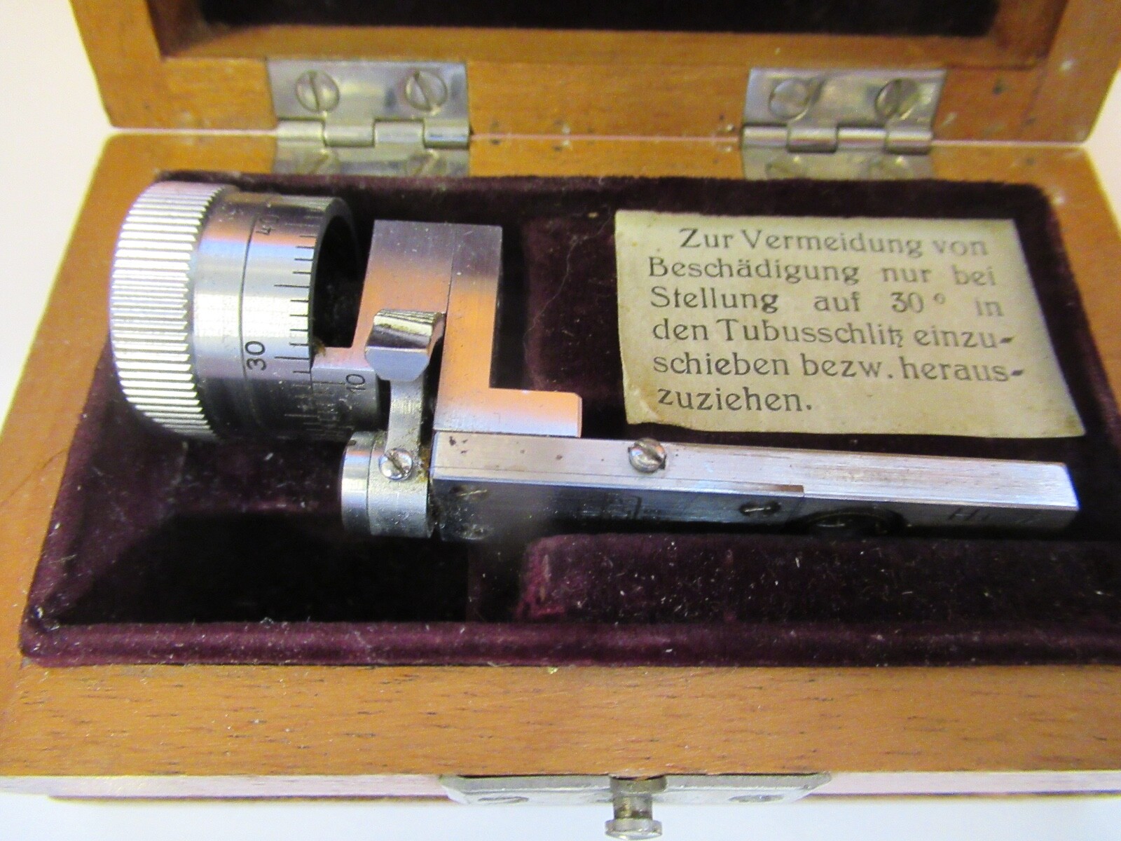 ERNST LEITZ GERMANY BEREK COMPENSATOR MICROSCOPE PART AS PICTURED &Q6-A ...