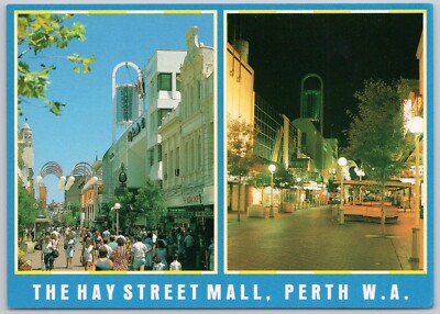 Perth, Australia Vintage Postcard, The Hay Street Mall | eBay