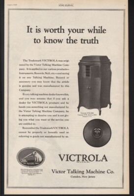 1920 VICTOR VICTROLA XVII MUSIC SING DANCE IST CAMDEN N.J SONG RECORD ...