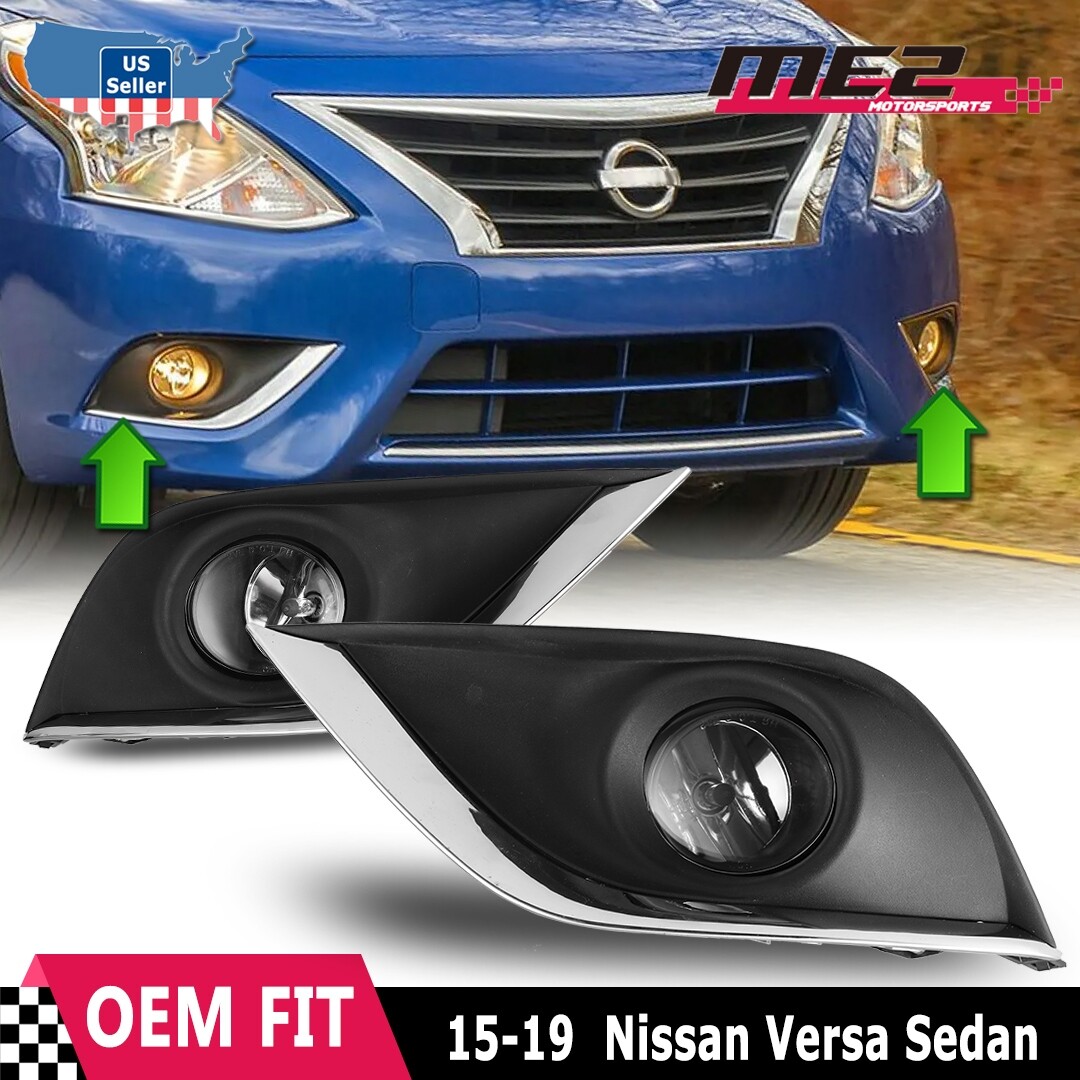 2015-2019 Fog Lights PAIR For Nissan Versa Bumper Kit Clear Lens ...