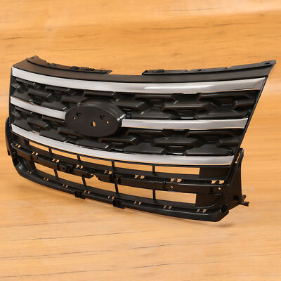 For Ford Explorer 2018-2019 Front Bumper Upper Grille w/Chrome Mesh ...