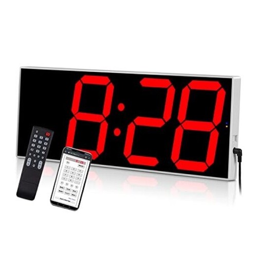 Large Smart Digital LED WiFi Wall Clock with 6" Single Digit, Countdown ...