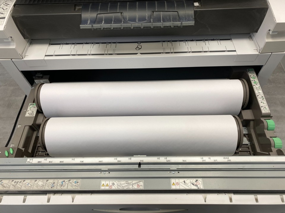 Ricoh MP W6700 Wide Format Printer/Plotter, has 99k SQ FT total paper ...