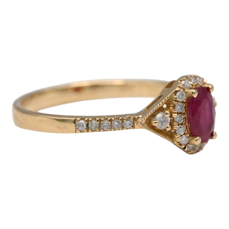 MODERN DESIGNER RUBY DIAMOND COCKTAIL RING 14K YELLOW GOLD SIGNED CJ ...