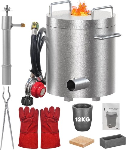 12KG Propane Melting Furnace Foundry Kit 1482°C/2700°F Casting Refining ...