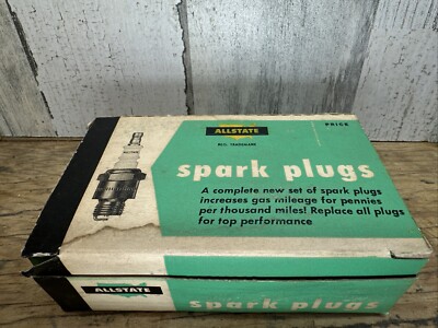 Vintage Sears Allstate Spark Plugs Box of 10 Cave Box 6000 Automotive ...