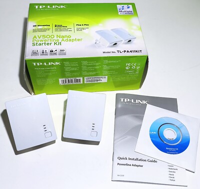 TP-Link PLC Adaptador Powerline RJ45 Adapter Red Internet AV500 NANO TL ...