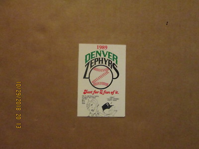 Denver Zephyrs Vintage Defunct Circa 1989 Team Logo Baseball Pocket ...