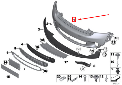 NEW OEM MINI COUNTRYMAN R60 FRONT BUMPER COVER 51119806063 GENUINE NO🇺🇸 ...