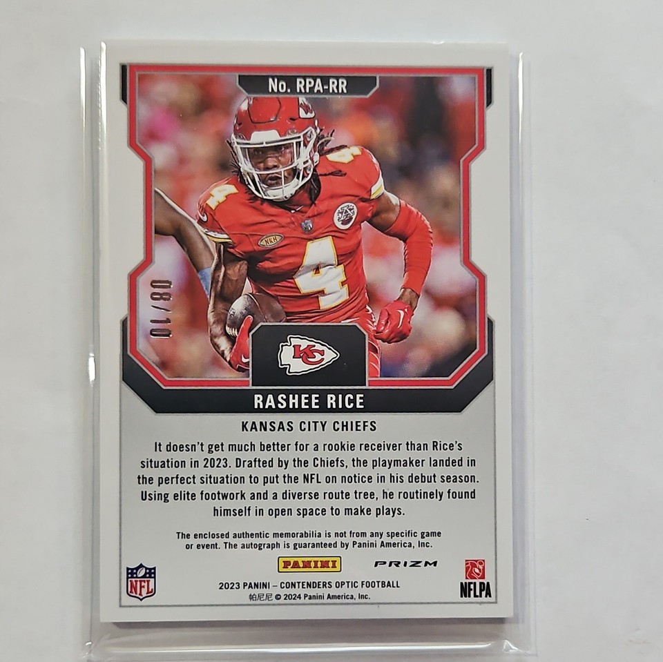 2023 Panini Contenders Optic Rashee Rice Rookie Patch Auto On Card /10 ...