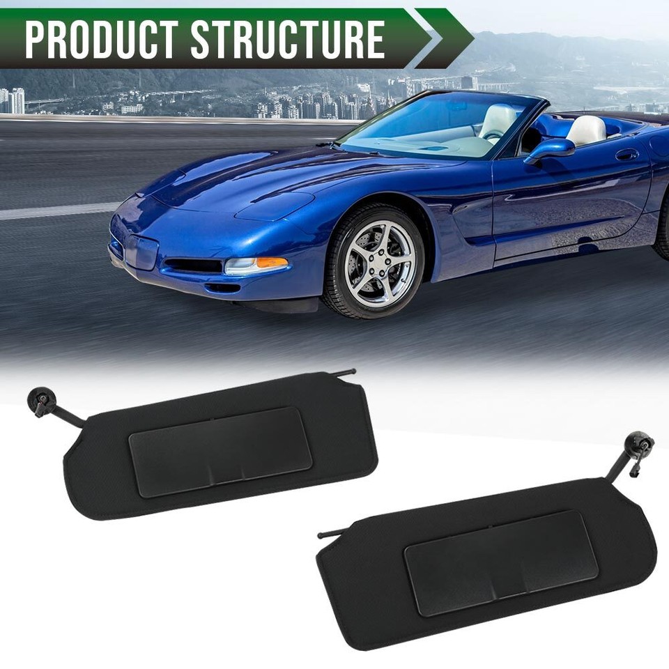 Pair Sun Visors w/ Vanity Mirror & LED Lights Fit For 97-04 Chevy ...