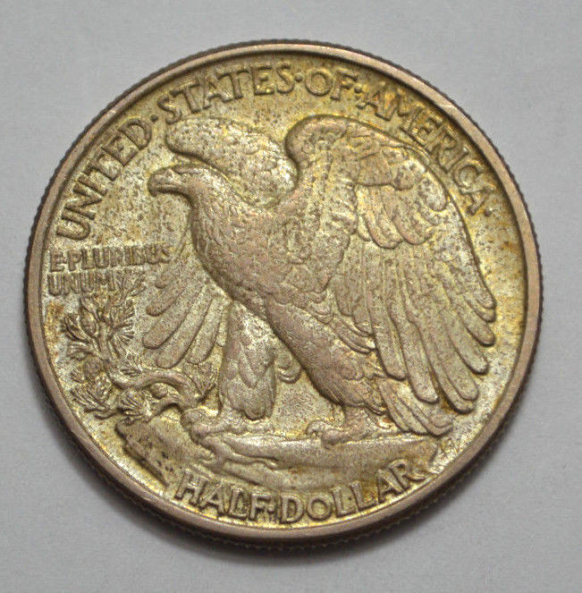 1942-P MS/UNC Walking Liberty Half Dollar Natural Toning US COIN 90% ...