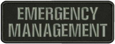 E MANAGEMENT EMB PATCH 3X8 HOOK ON BACK BLK/GRAY | eBay