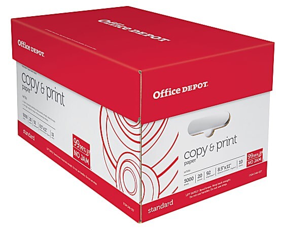 Printer Copy Paper 8.5 x 11 White 10 Reams Case 5000 sheets 92 bright ...