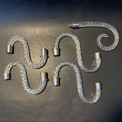 5 Vintage Chandelier Crystal Glass Twisted Rope S Shaped Arm 8" Lot ...