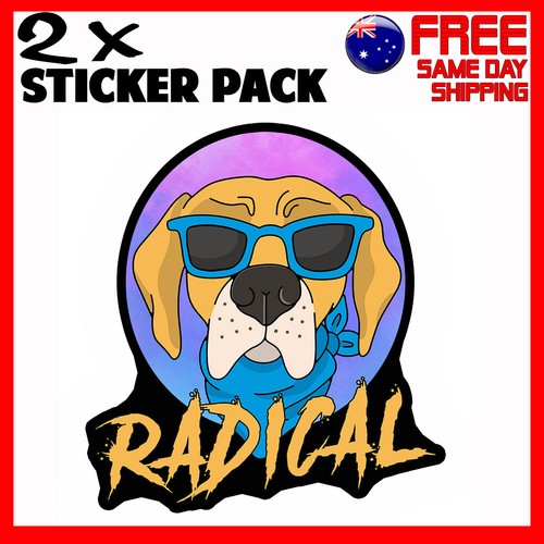 2 x Stickers - Radical Dog Dogs Pet Animal - Car Bumper Funny Novelty ...
