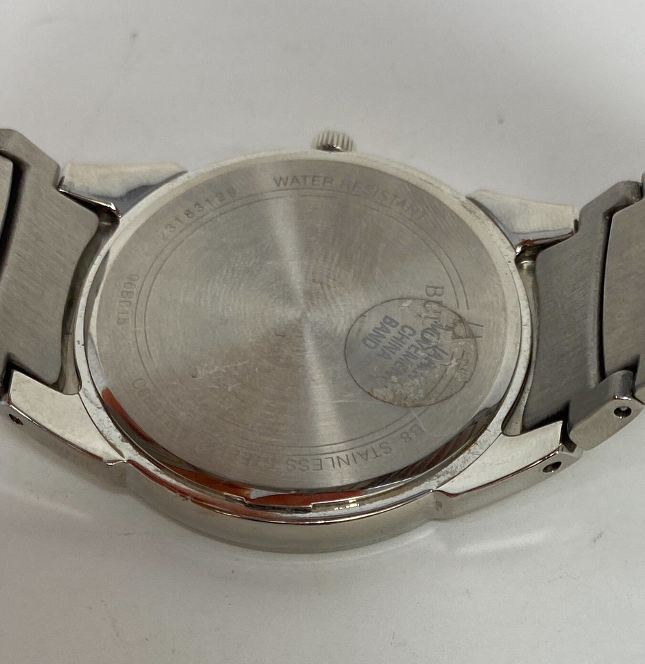Bulova 96B015 Silver S. Steel Men's Classic 38mm Quartz Watch + BOX ...