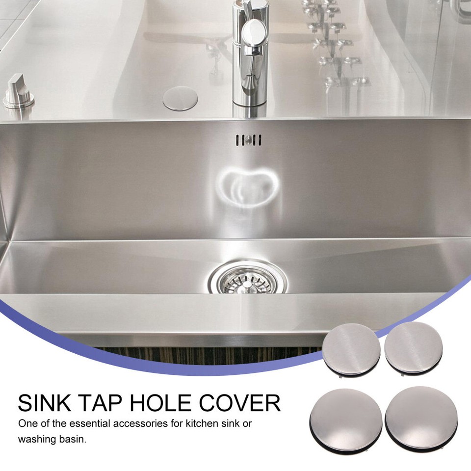 4 Pcs Sink Hole Cover Stainless Wash Basin Kitchen Faucet Plug Caps | eBay