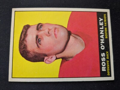 1961 Topps Football Card # 178 Ross O'Hanley RC - Boston Patriots (EX ...