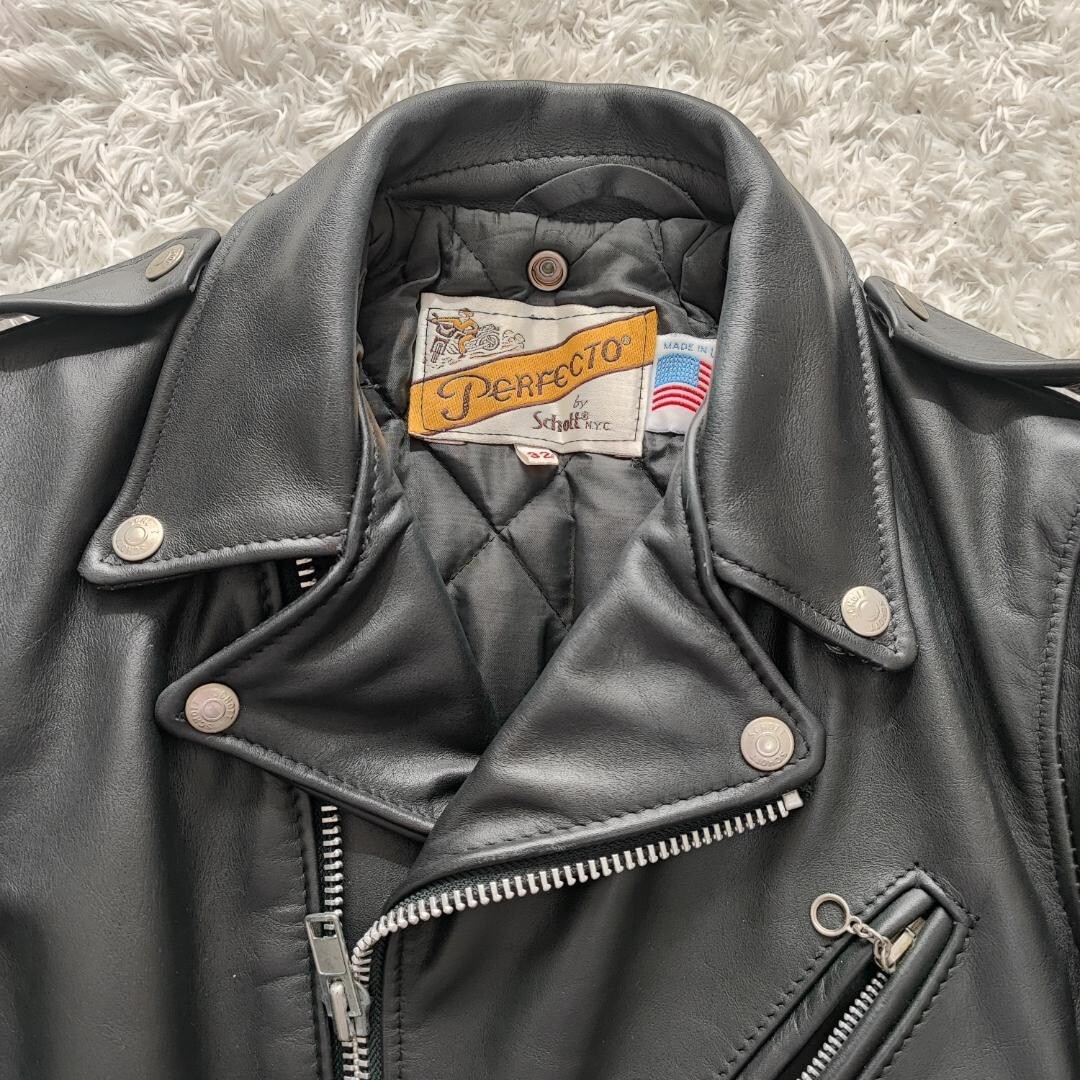 Schott Perfecto Double Leather Riders Jacket Size 32… - Gem
