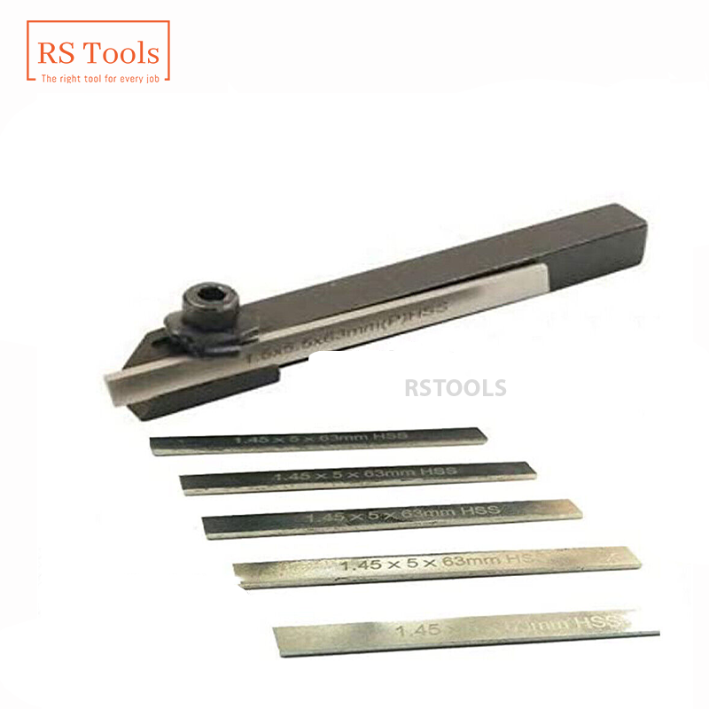 10mm Small Mini Lathe Cut Off Parting Tool Holder With 6 Pcs M2 HSS ...