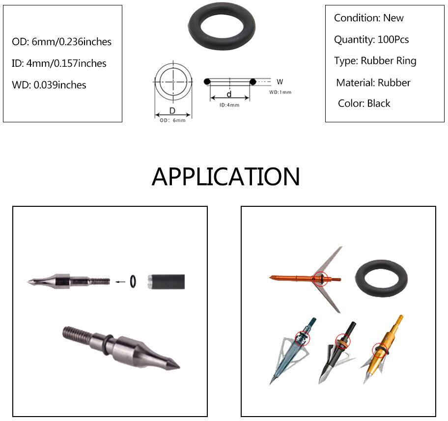 200X 6*1mm O-ring Replacement Rubber Bands for Broadheads Arrowheads ...