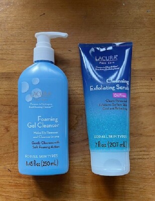 LACURA Aldi Face Care Foaming Gel Cleanser + Exfoliating Scrub New | eBay