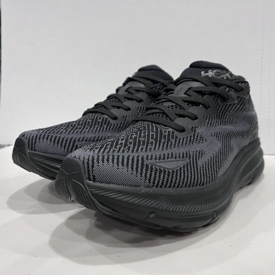 Men’s Size 9.5D HOKA ONE ONE Clifton 9 Running Shoes Black/Black | eBay