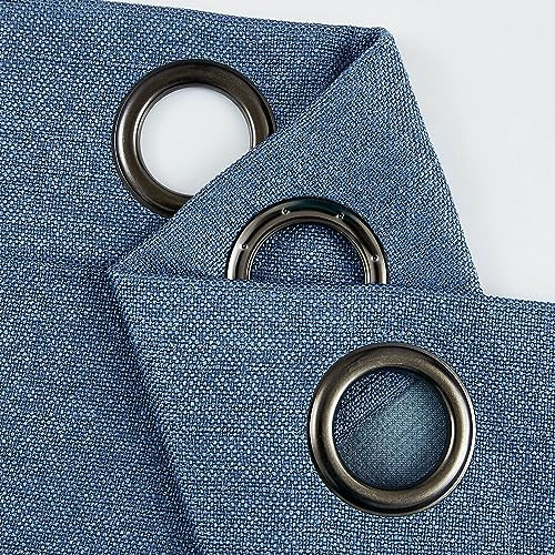 Extra Long Dusty Blue Window Curtains 108 Inches Long Grommet Top Solid ...