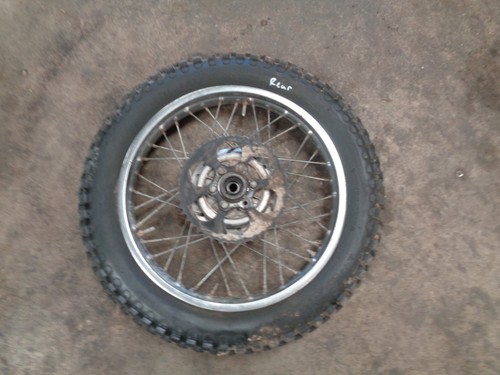 73 1973 YAMAHA DT 250 DT250 MOTORCYCLE BODY REAR WHEEL TIRE 4.00-18 RIM ...