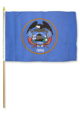12x18 12"x18" State of Utah Stick Flag wood Staff | eBay