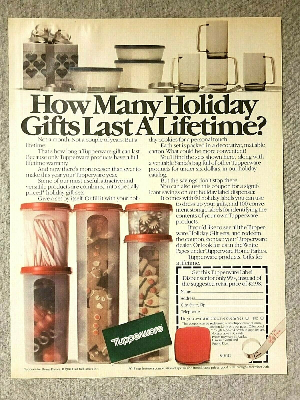 1984 Magazine Advertisement Page Tupperware Products Storage Containers ...